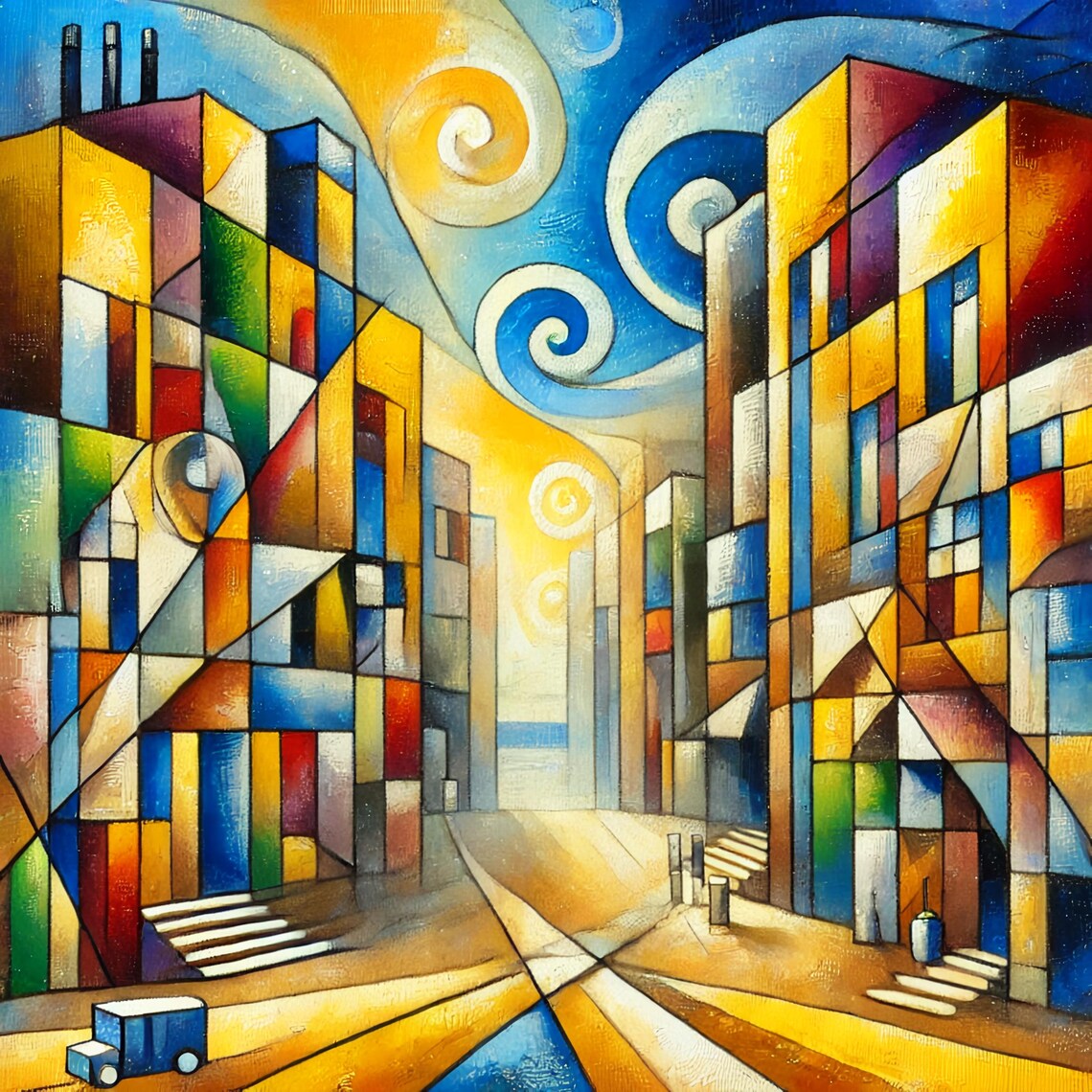 City of Colors | Ai-generated Modern Cubist Urban Art | Digital ...