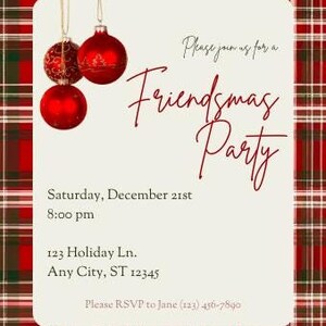 Editable Friendsmas / Christmas Party Invitation, Digital Invite - Etsy