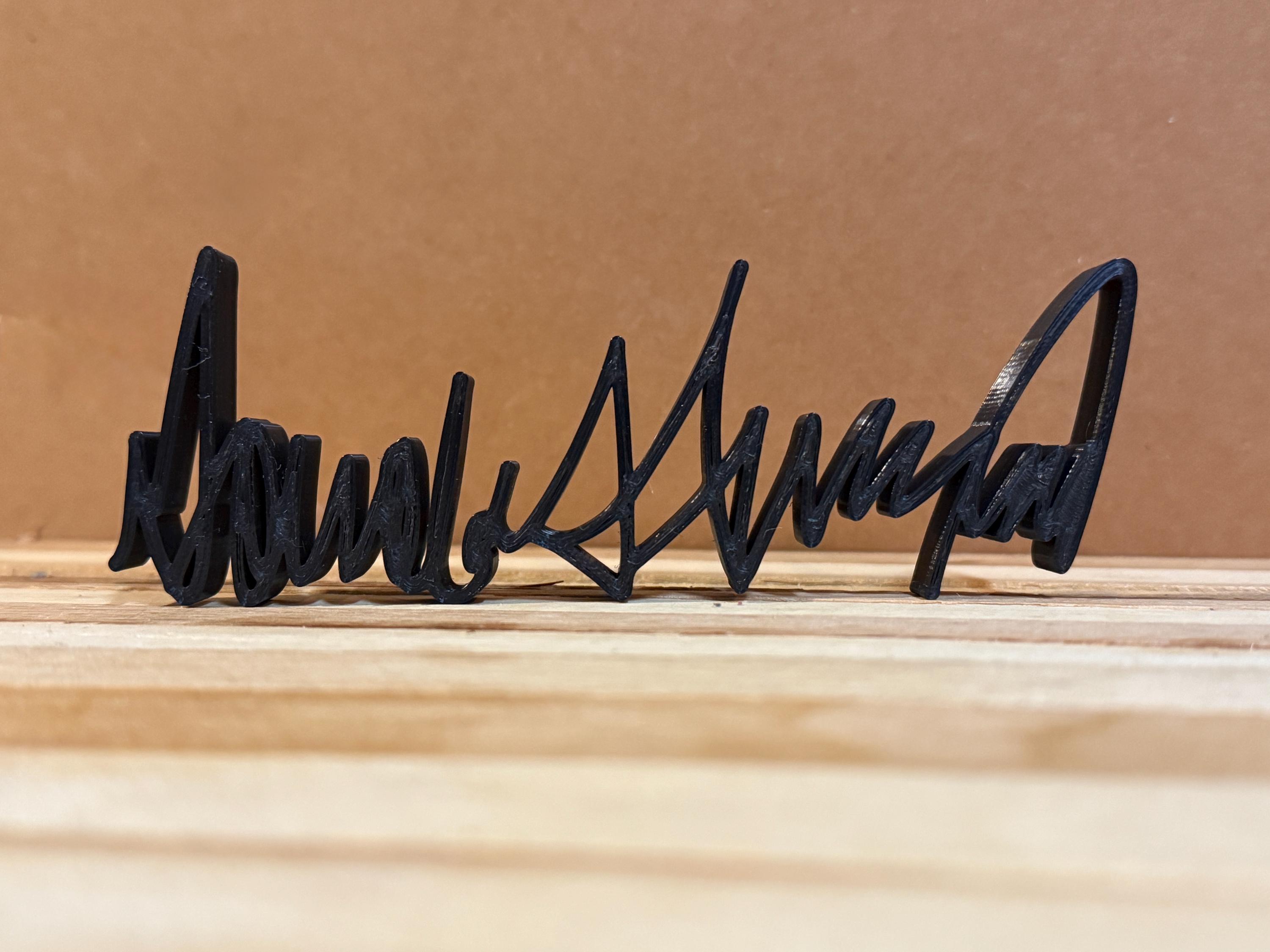 President Donald Trump Signature 3D Print - Etsy