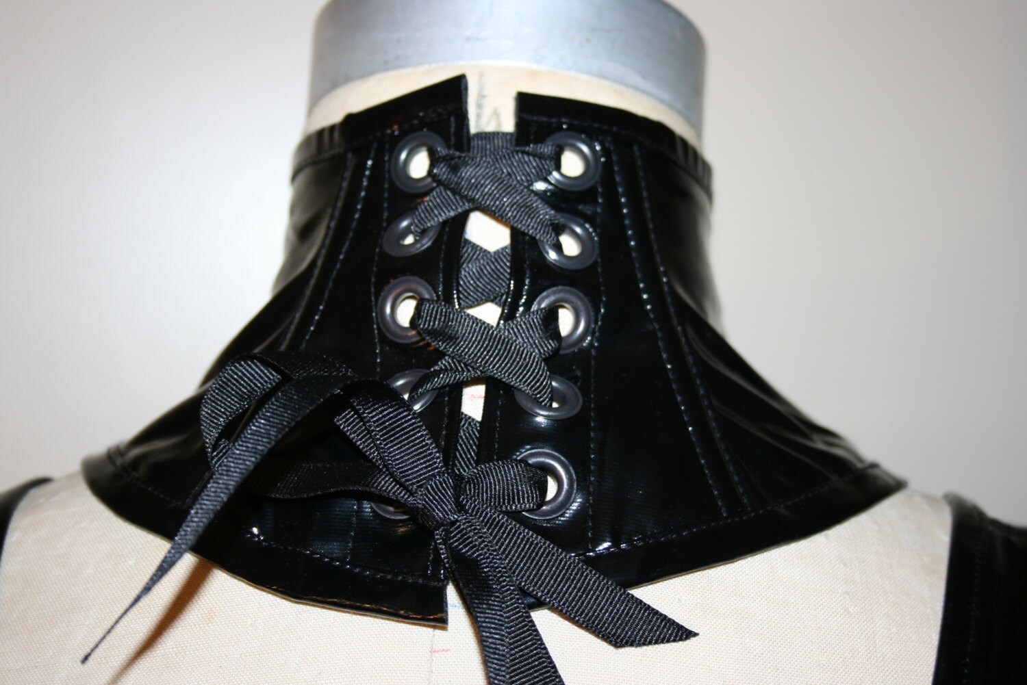 Pvc Neck Corset With Zipper - Etsy