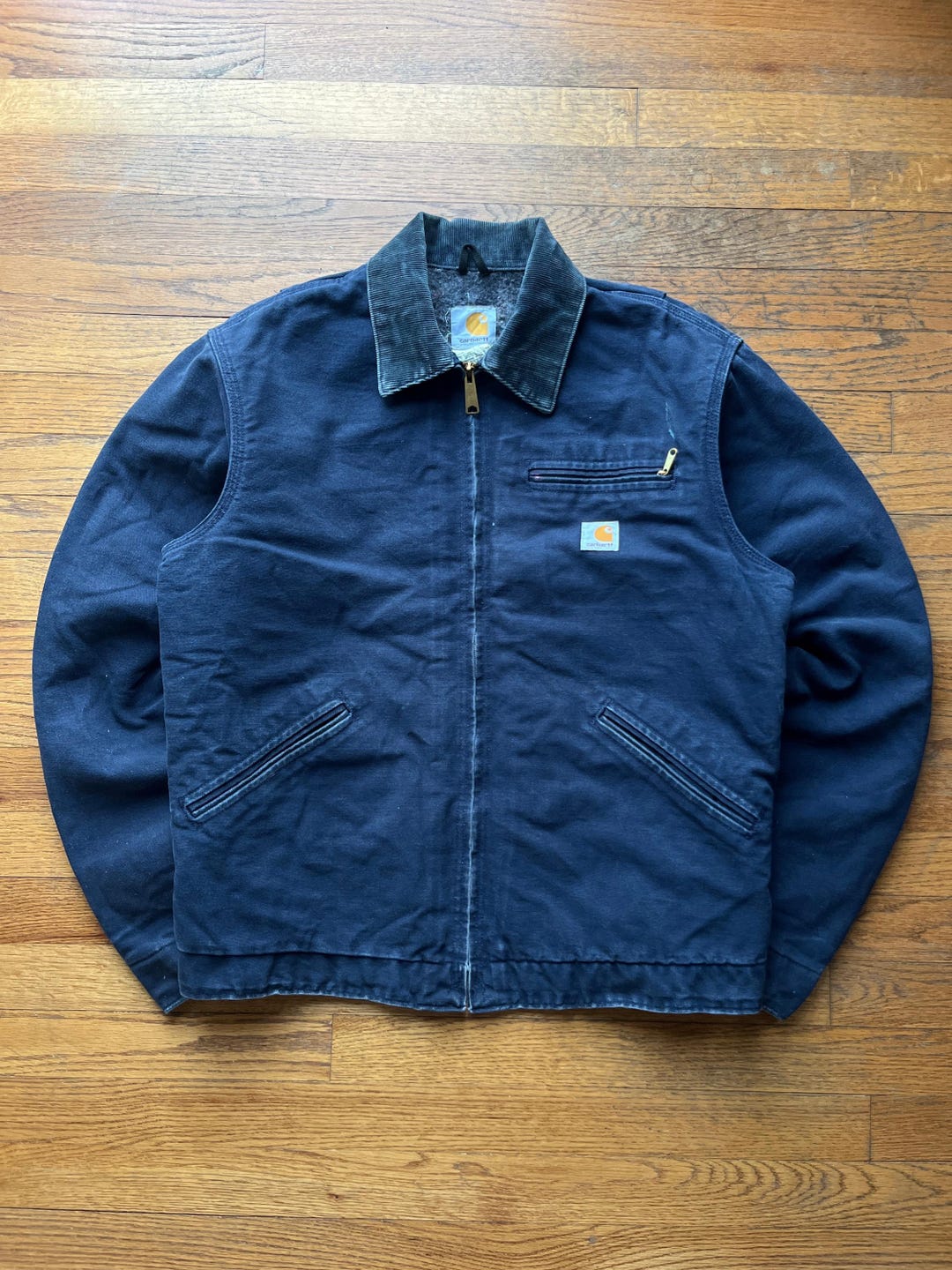 Faded Navy Blue Carhartt Detroit Jacket Medium Tall - Etsy