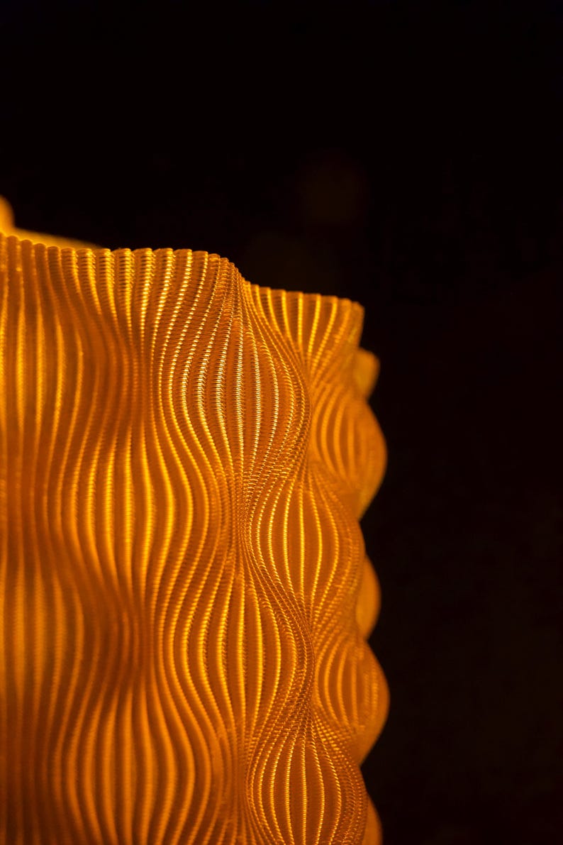 Wavy 3d-printed Lampshade | Modern Pendant |table Lampshade ...