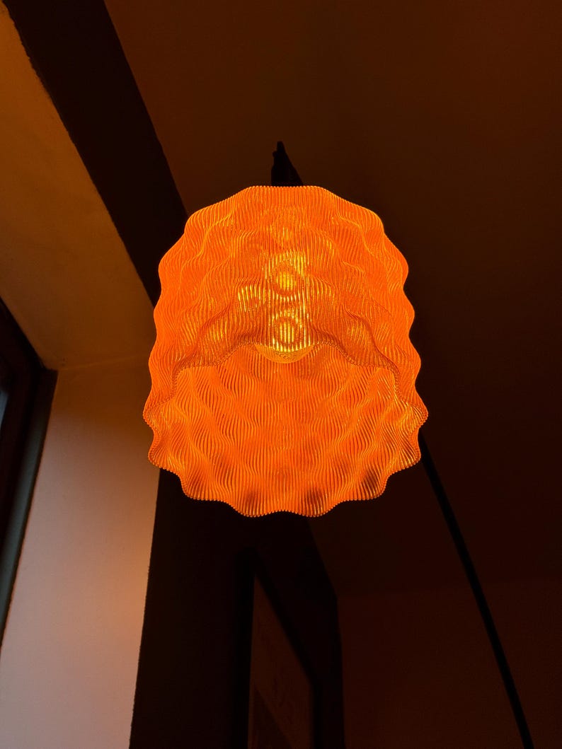 Wavy 3d-printed Lampshade | Modern Pendant |table Lampshade ...