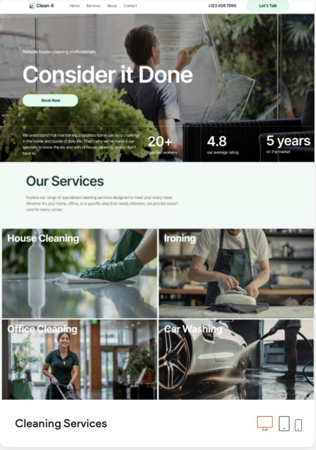 Cleaning Service Web Template, Web Template for Cleaning Business ...