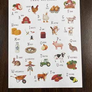 Farm Alphabet Chart | Printable Letter Chart for Kids | Farmhouse ...