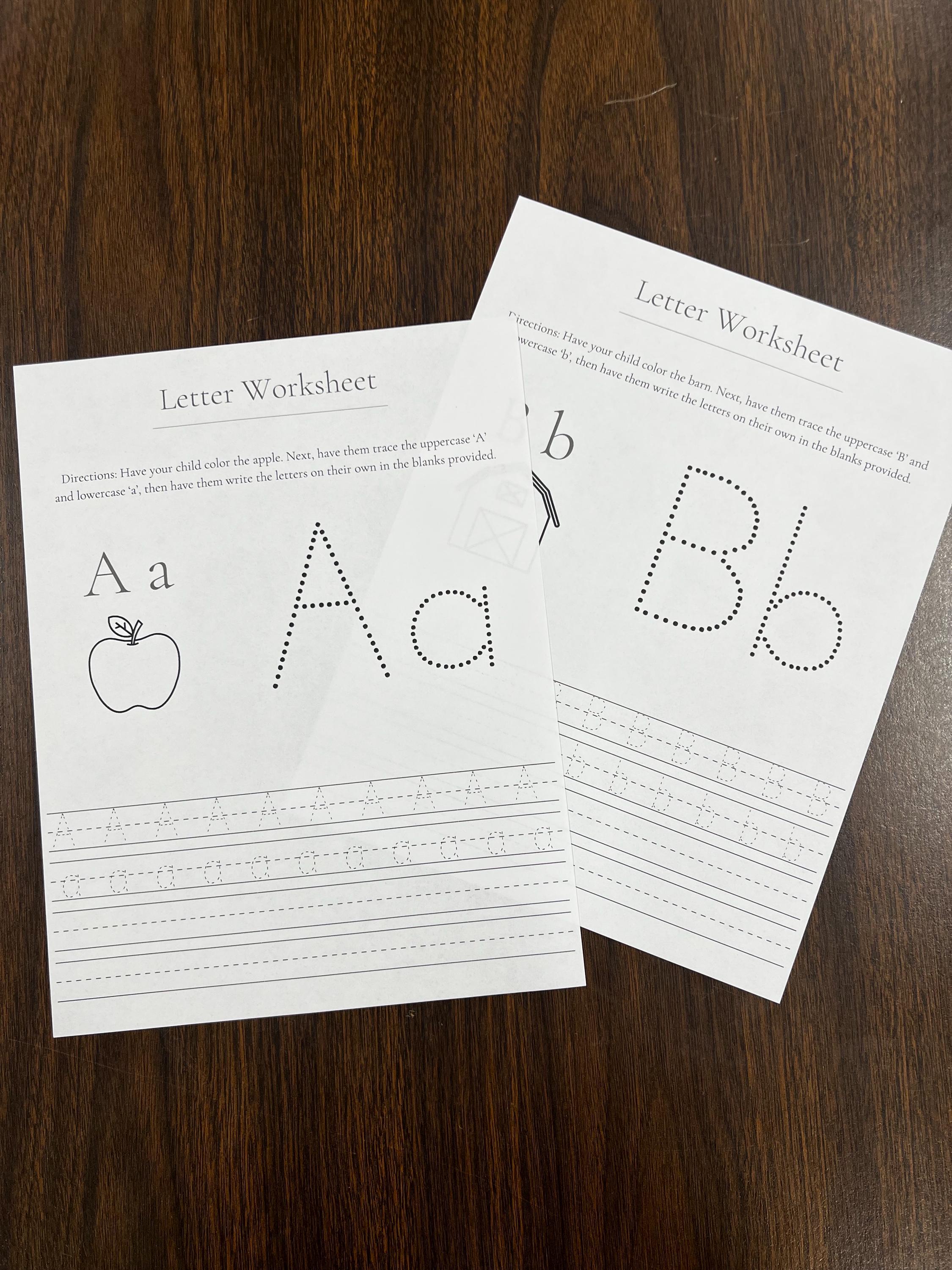 Letter Tracing | Printable Handwriting Worksheet for Kids | Farmhouse ...