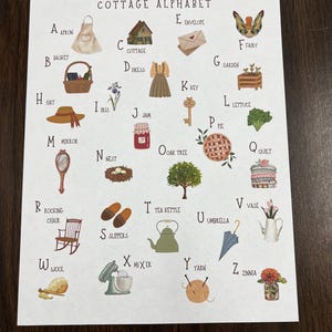 Cottage Alphabet Chart | Printable Letter Chart for Kids | Farmhouse ...