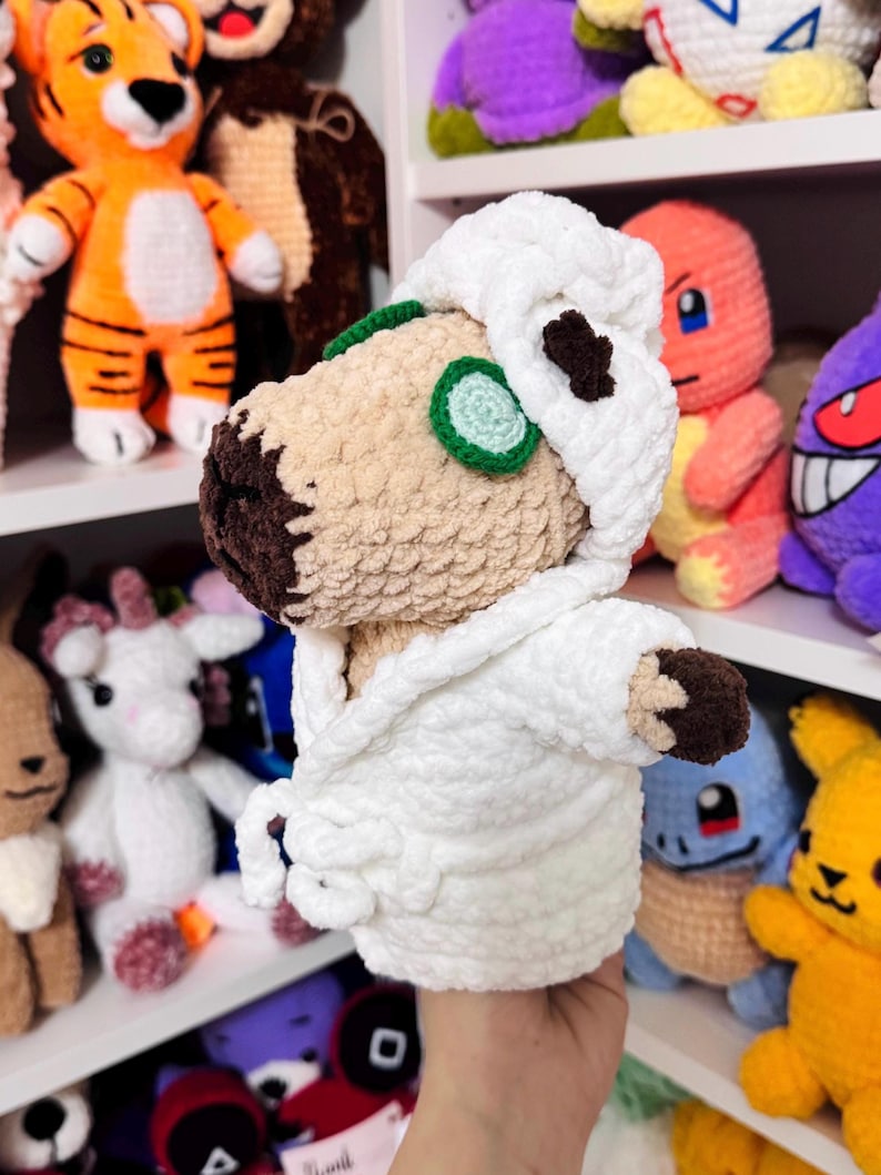 Self-care Capybara Crochet Pattern, Low Sew Removable Clothes Amigurumi ...