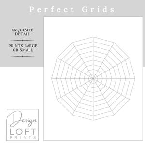 Spiderweb Grid Graph Paper: Printable PDF Vector Clipart for Drawing ...