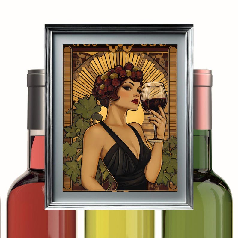 Flapper Girl Art Print - Whimsical 1920s Jazz Age Deco Wall Decor ...