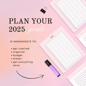 Trendy Pink Printable Planner Stay Organized With This Pink & Gold 2025 ...