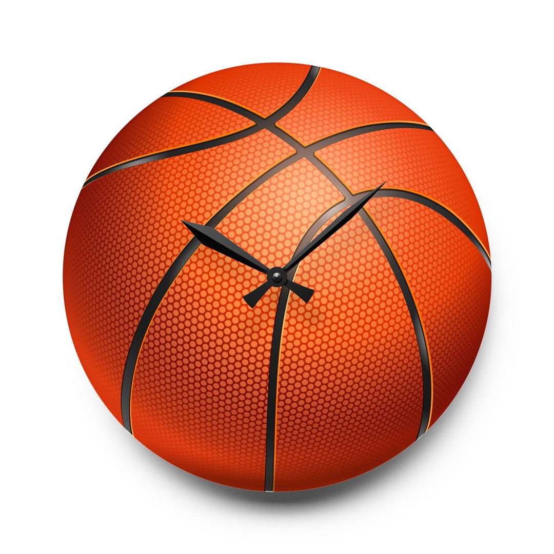 Basketball Wall Clock, Sports Fan Clock, Game Room Decor, Acrylic Clock ...