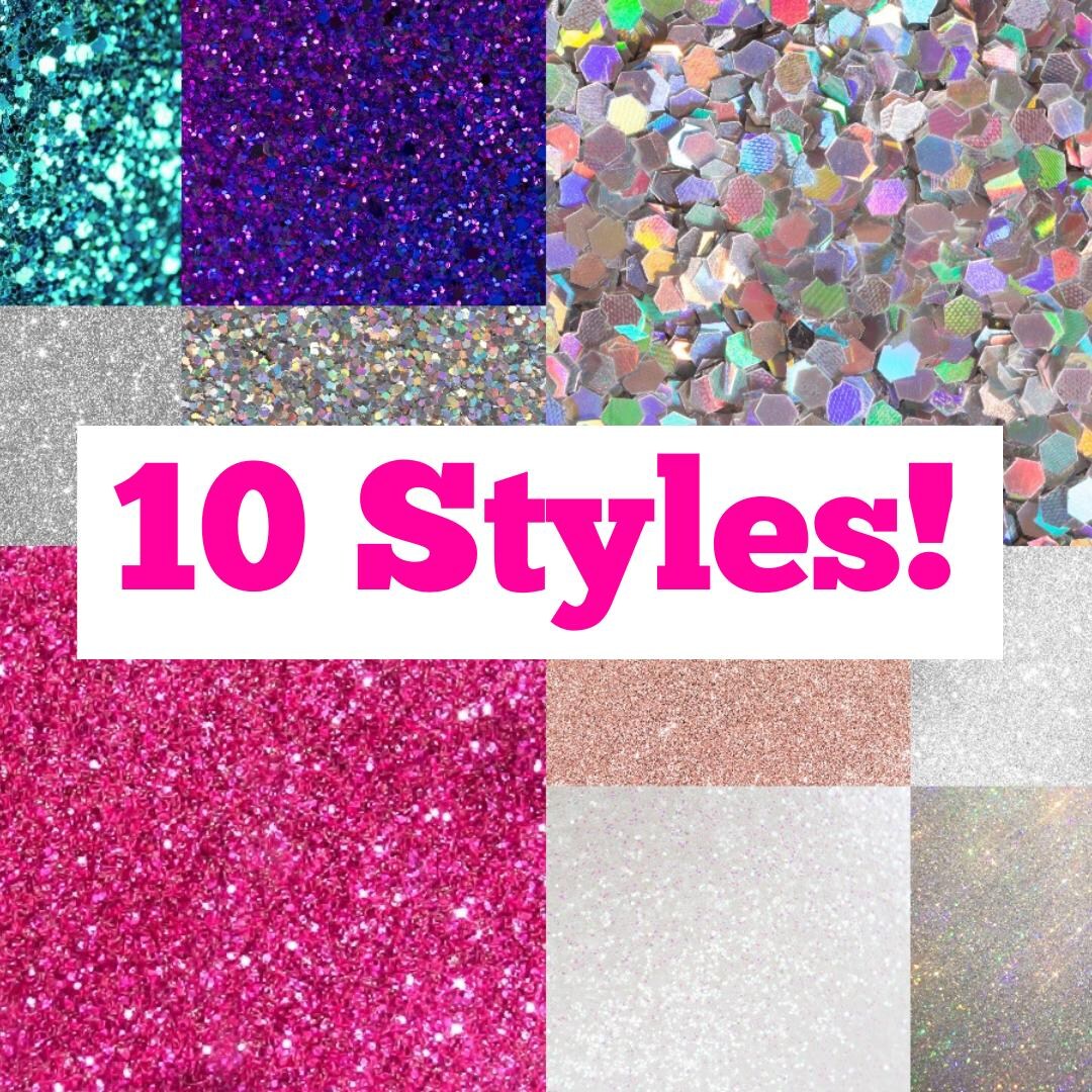 Glitter Printable Paper Set, Iridescent, Chunky Silver, Pink, Purple ...