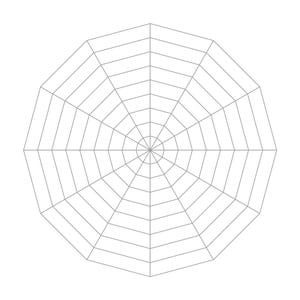 Spiderweb Grid Graph Paper: Printable PDF Vector Clipart for Drawing ...