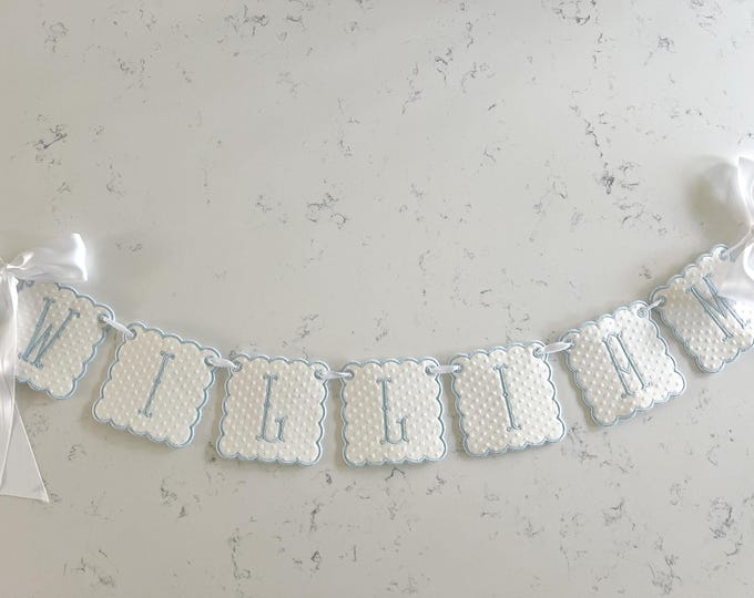 Baby Name Banner Custom Baby Name Banner Embroidered Baby Banner Custom ...