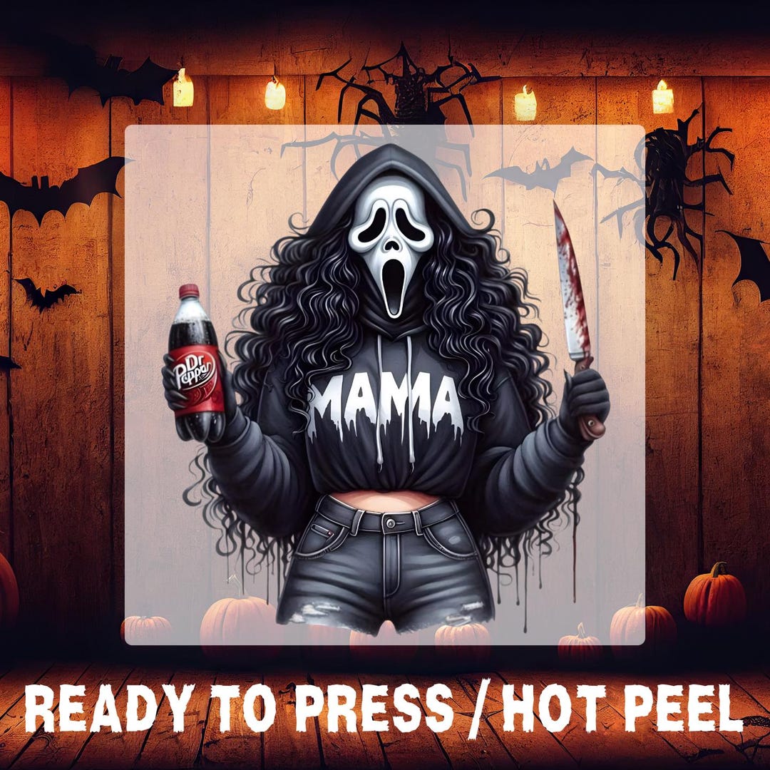 Mama Ghost DTF Transfer: Halloween Pumpkin, Spooky Season, Ready to ...