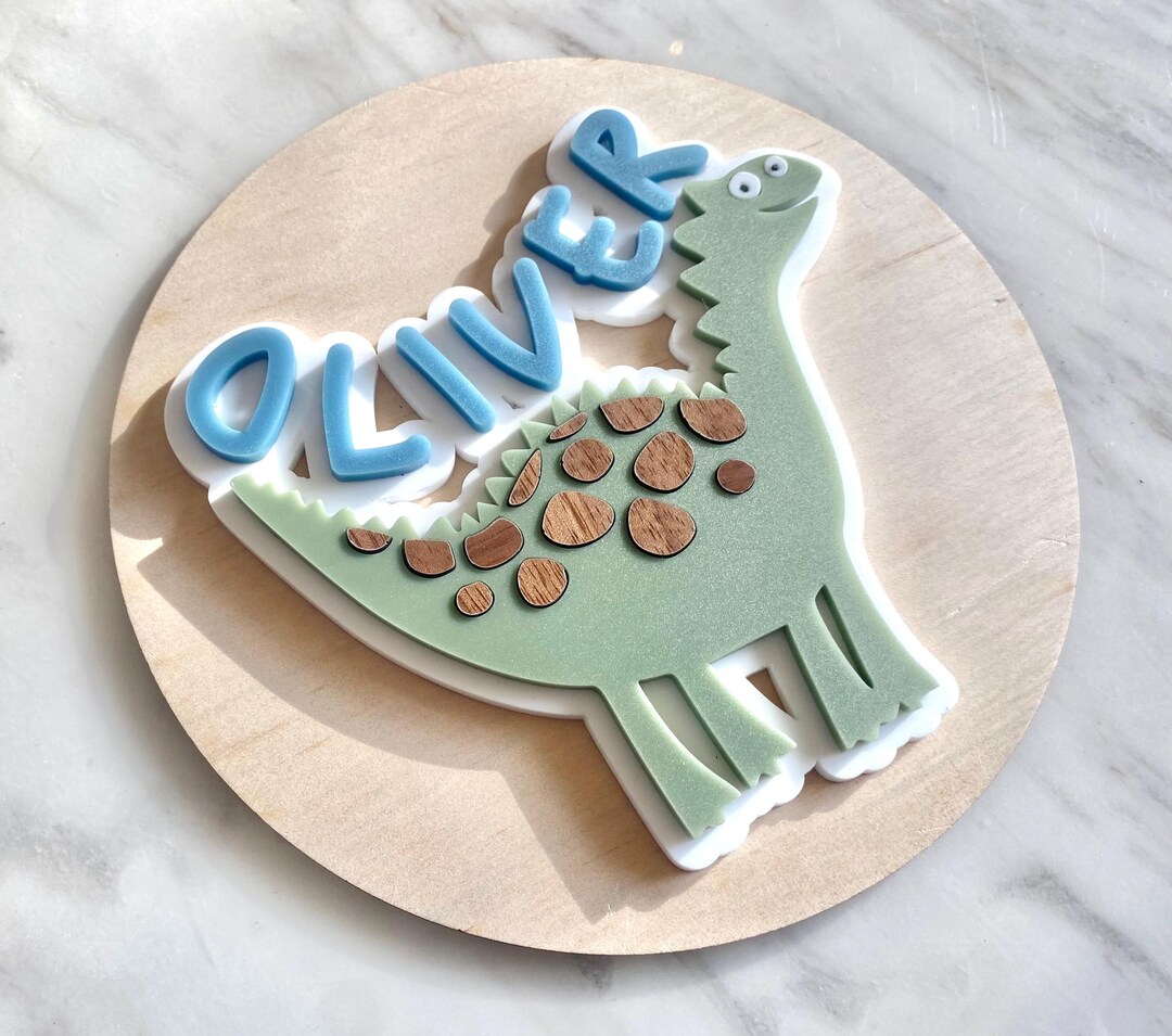 Personalised Dinosaur Name Sign | Acrylic T-rex Sign | Nursery | Kids ...