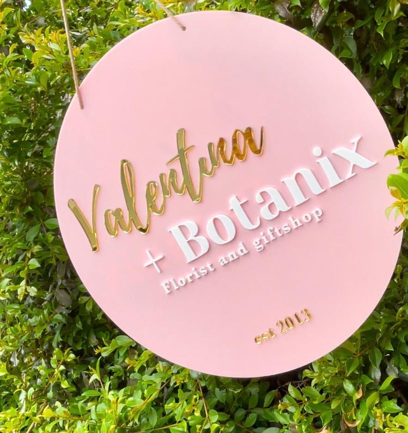 Circle Business Sign Custom Round Sign Logo Large Shop Open Signage ...