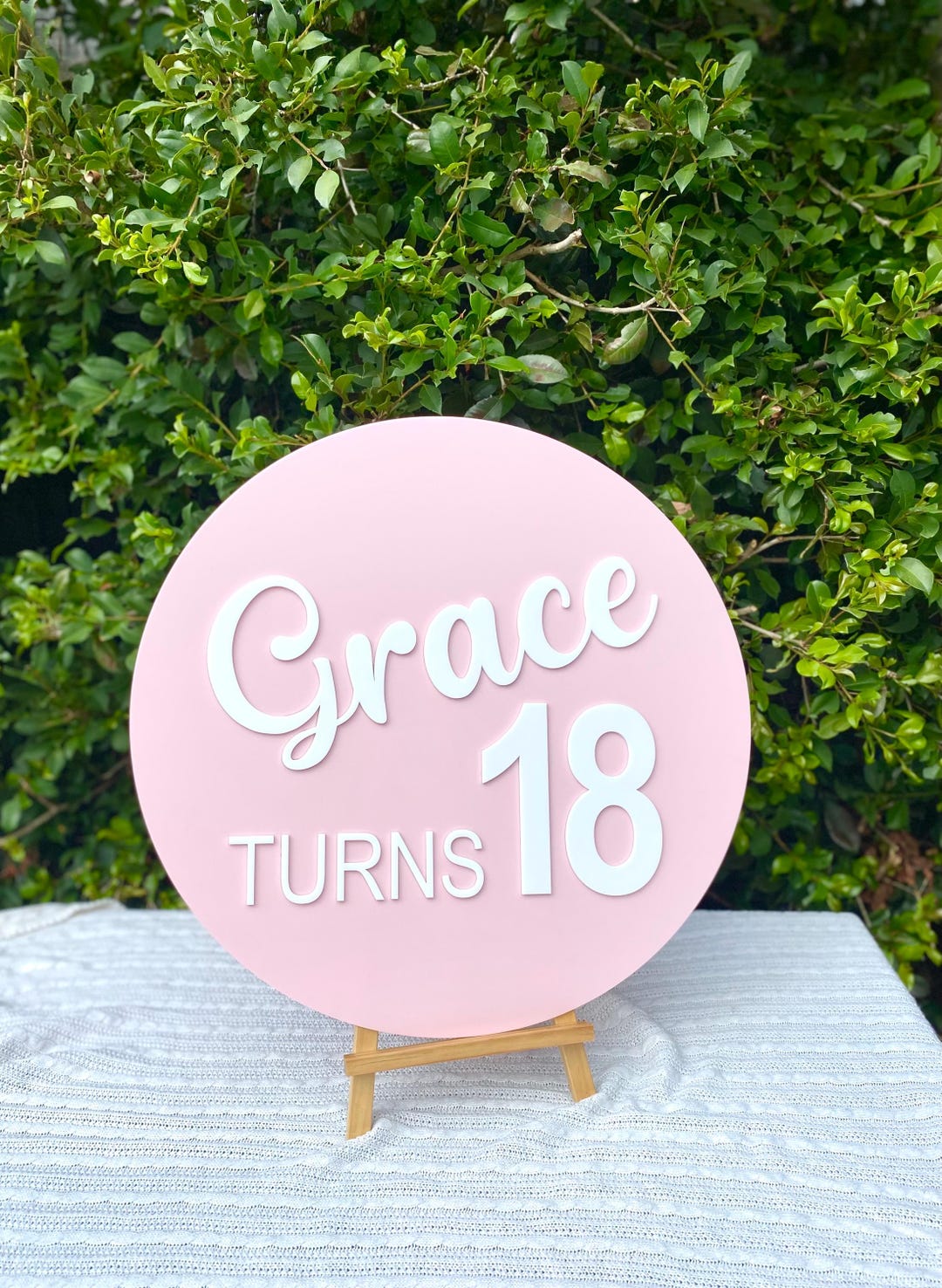 Circle Birthday Sign | Custom Name Sign | Party Decor | Party Signage ...
