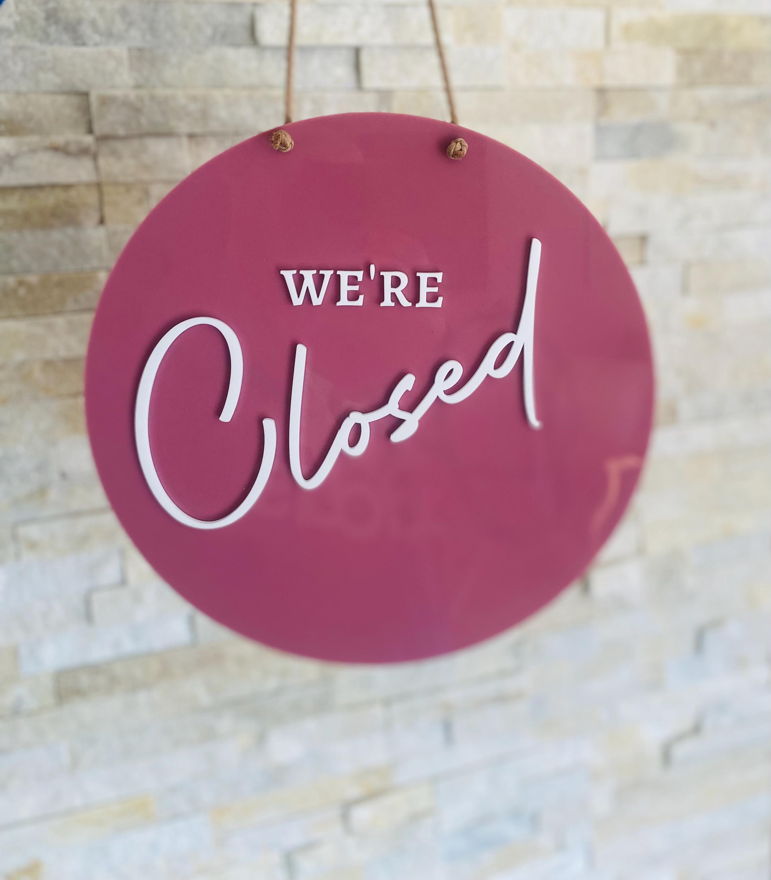 Circle Open/closed Sign | Custom Business Sign | Open Shut | Shop Open ...