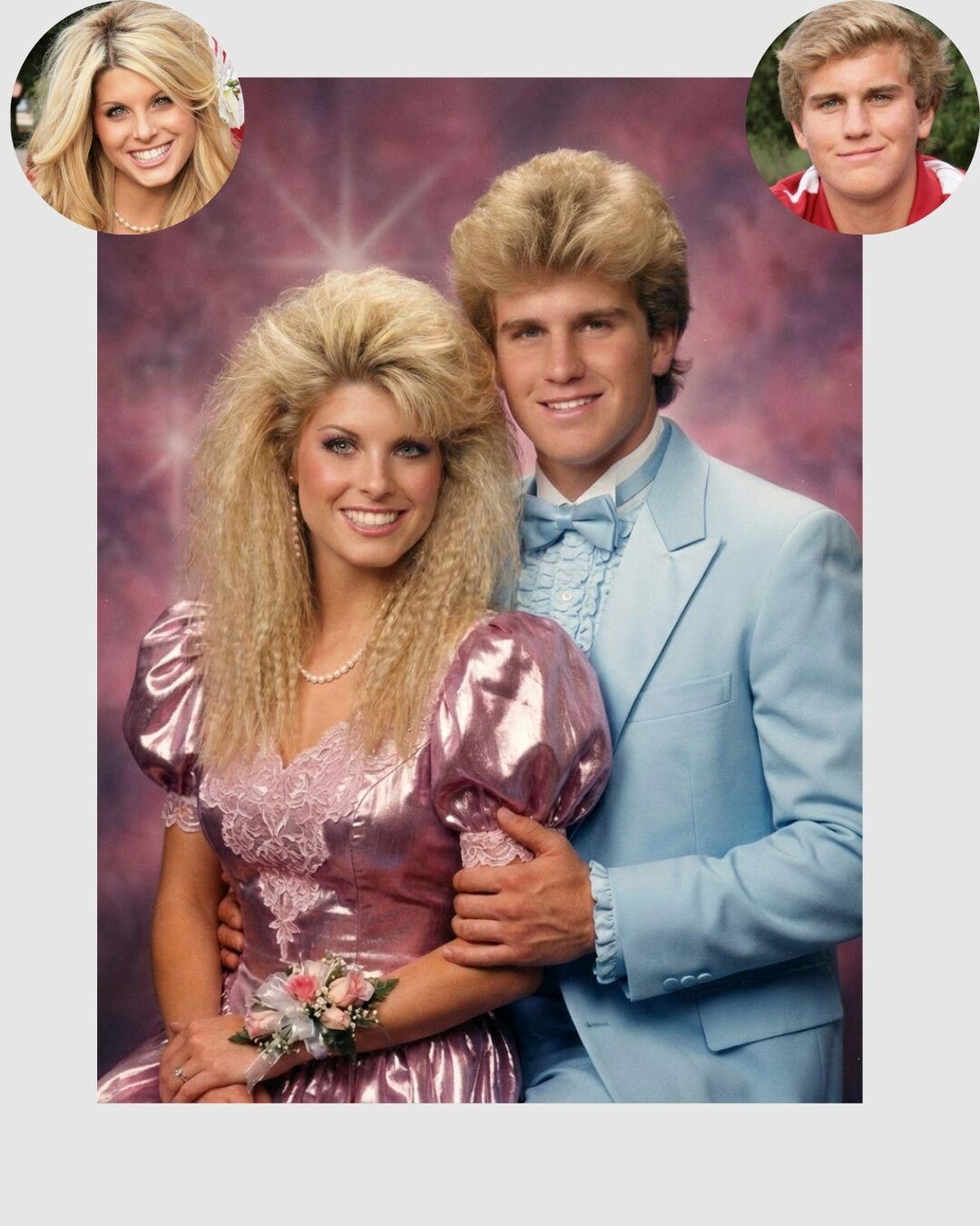 80s Glamour Prom Portrait - Custom Face Swap - Etsy
