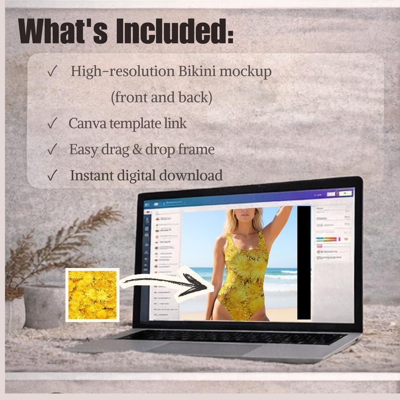 One Piece Swimsuit Mockup: Canva Drag-and-drop PNG Template - Etsy
