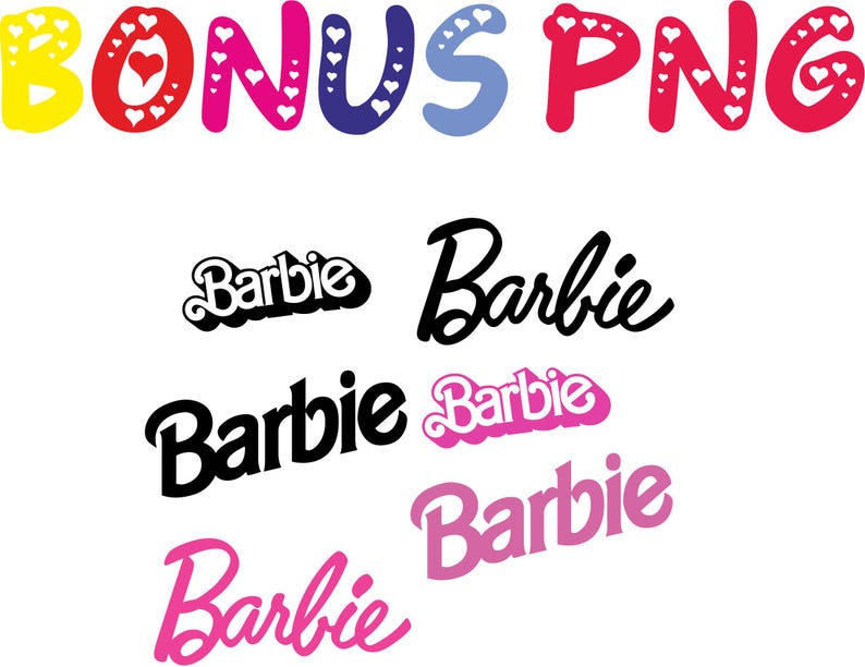 Barbie Font 7 Pieces + (BONUS) Pink Doll Style Fonts Bundle | Cute ...