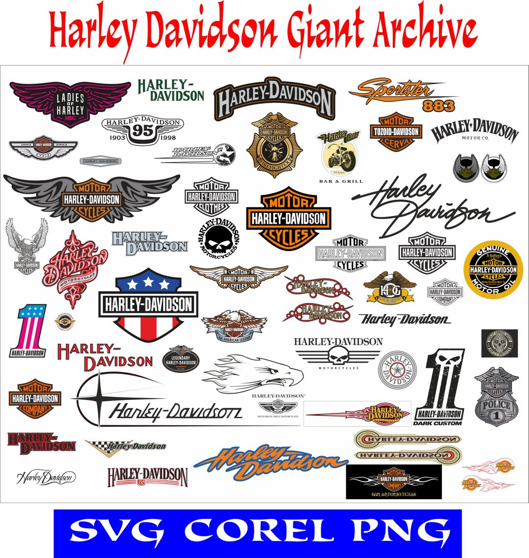 50 PCS Harley Davidson Sticker Svg Harley Davidson Dxf Harley Davidson ...