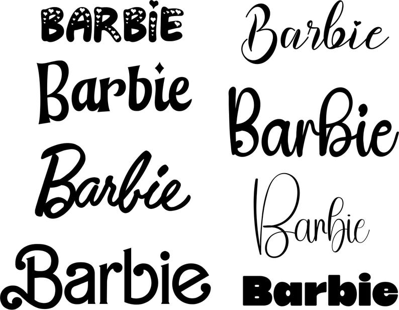 Barbie Font 7 Pieces + (BONUS) Pink Doll Style Fonts Bundle | Cute ...
