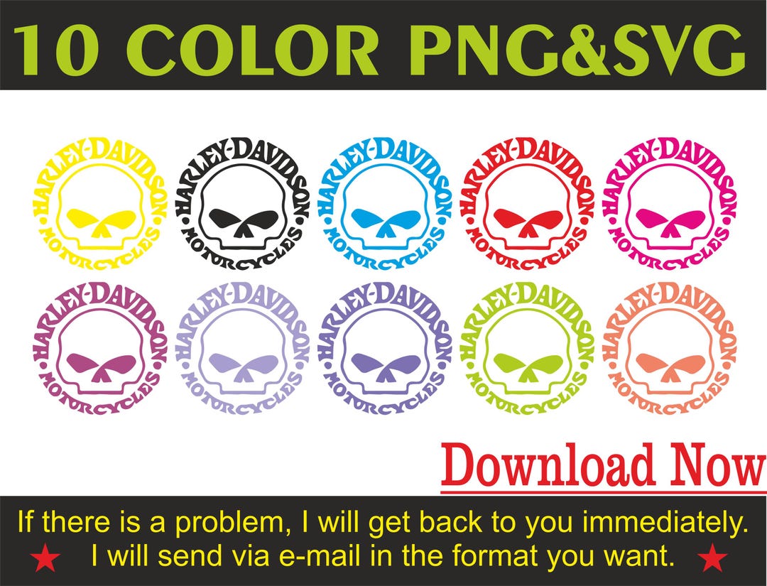 Harley Davidson 10 Different Colors Png and Svg Files Harley Davidson ...