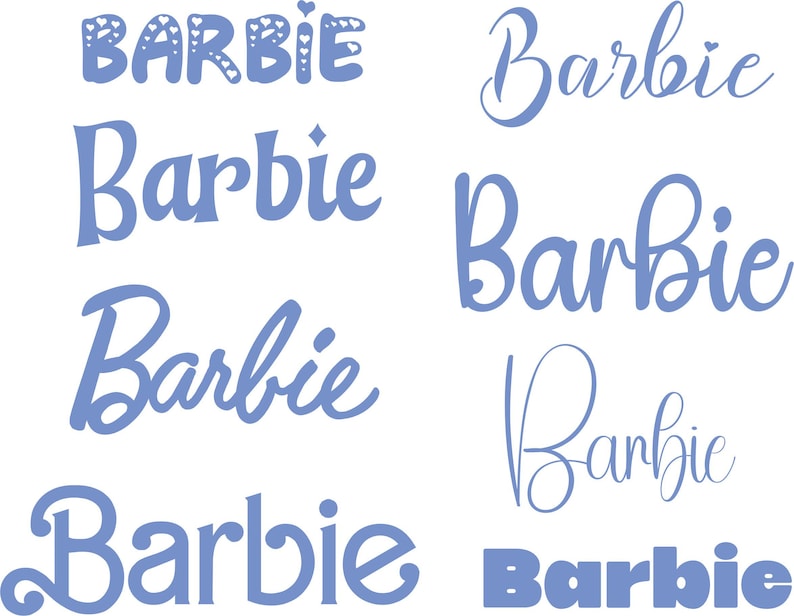 Barbie Font 7 Pieces + (BONUS) Pink Doll Style Fonts Bundle | Cute ...
