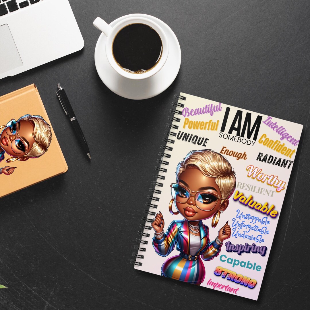 Printable Planner Cover, Notebook Cover, I Am Somebody Journal, Spiral ...