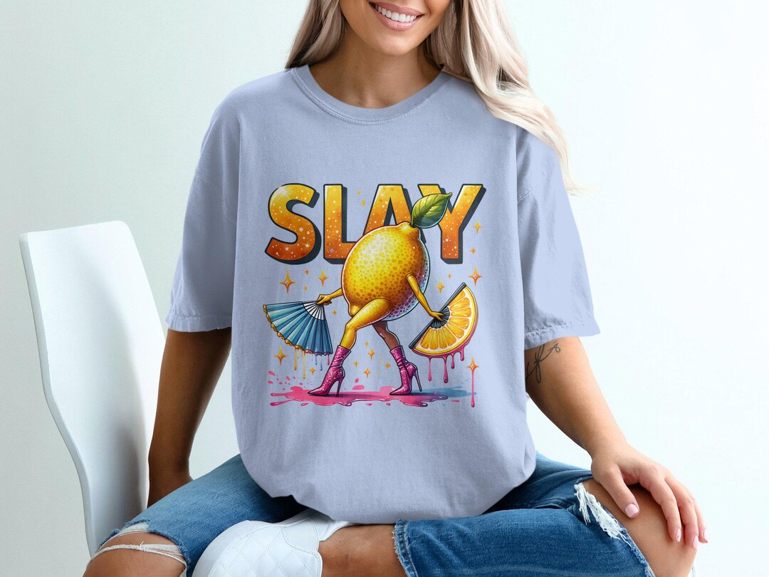 Slay Lemon PNG, Funny Fruit Design, Pop Art, Quirky Art - Etsy