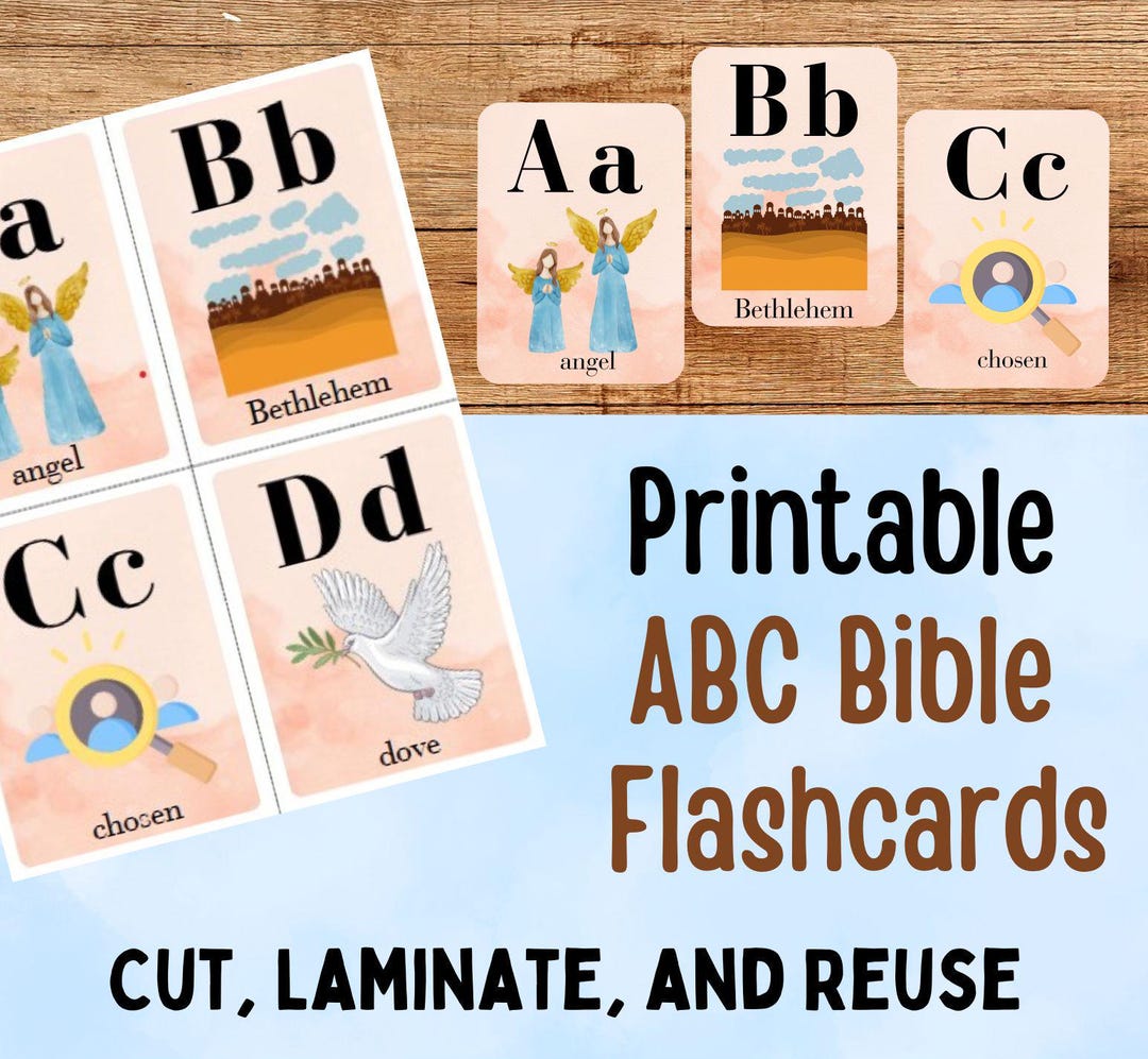 Printable ABC Bible Flashcards for Kids | Biblical Alphabet Cards ...