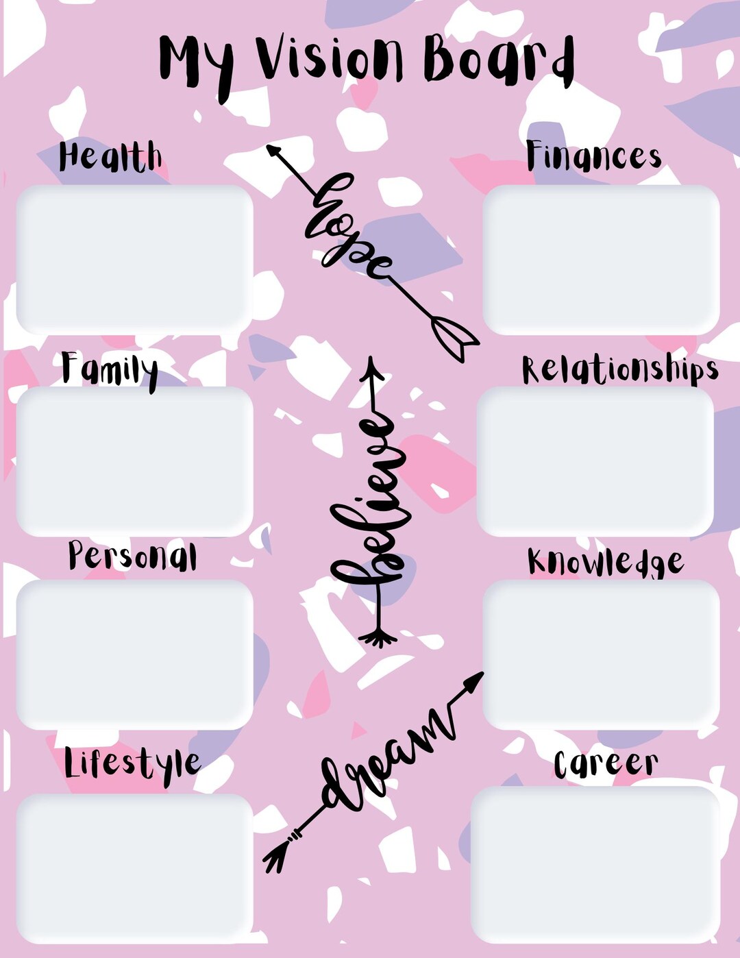 Goal-setting Vision Board | Printable Vision Board for Manifesting ...