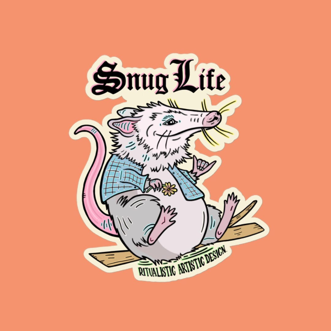 Snug Life Virgil the Opossum Sticker Waterproof Vinyl Die Cut Sticker ...