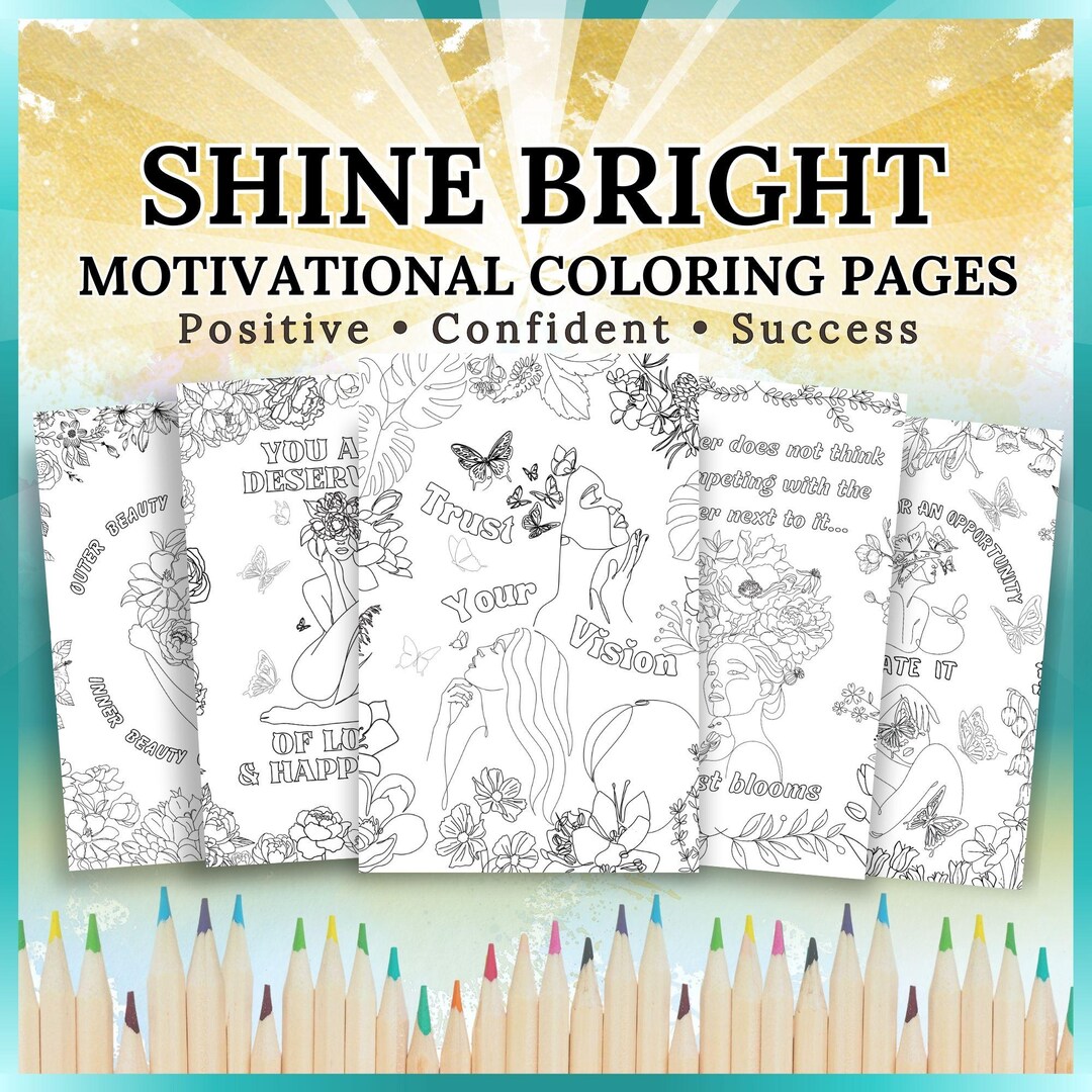 Motivational Quotes Coloring Pages, Self-love Positive Words, Growth ...