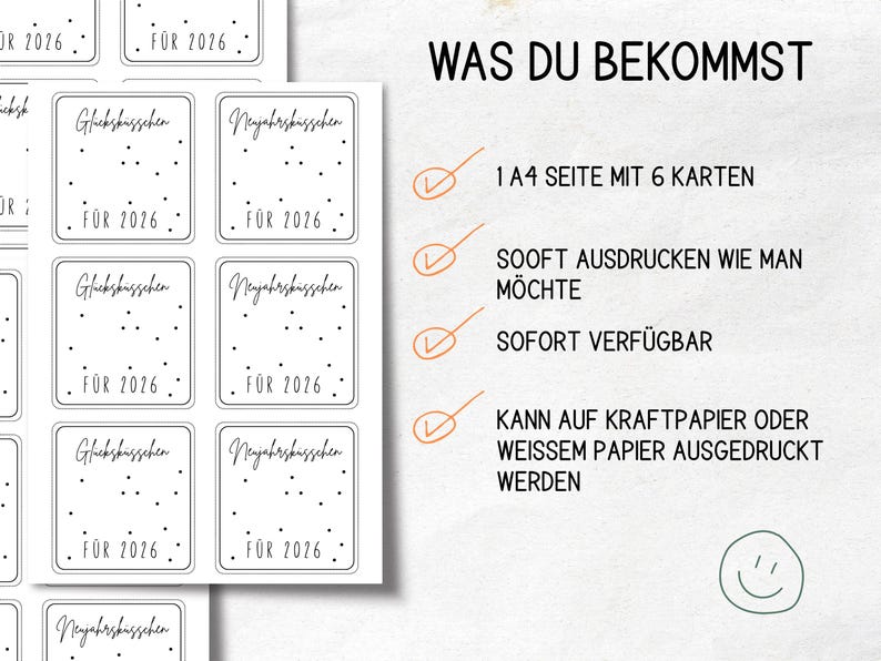 Printable Lucky Charm Template, Printable Lucky Charm PDF, New Year's ...