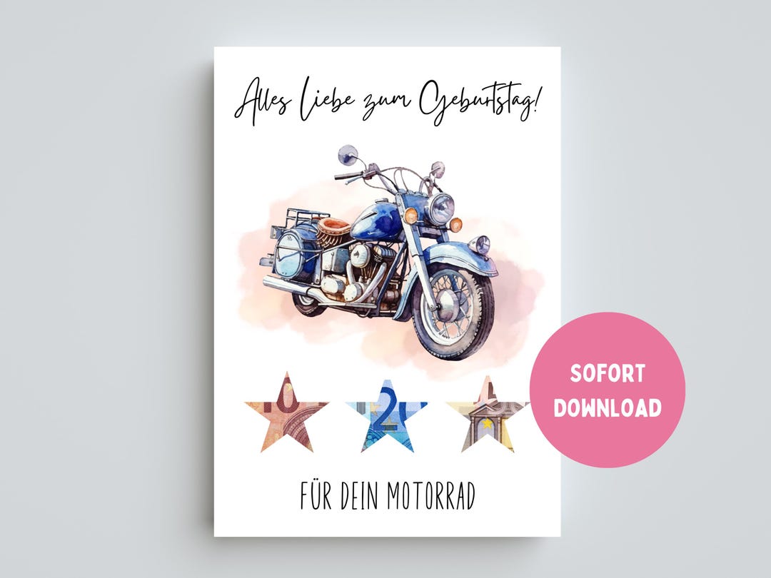 Motorcycle Cash Gift | Voucher for Travel Fund | Biker Gift Idea to ...