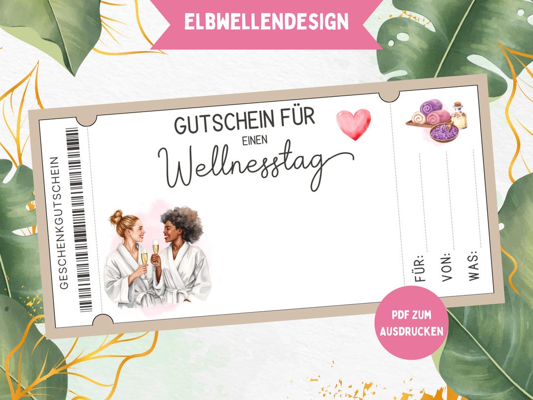 Voucher Template for a Wellness Day | PDF Download | Cash Gift for ...