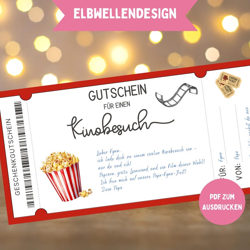 Kinogutschein geschenkverpackungen - Etsy.de