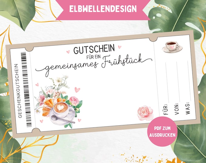 Gutschein Zum Fruhstucken Gehen