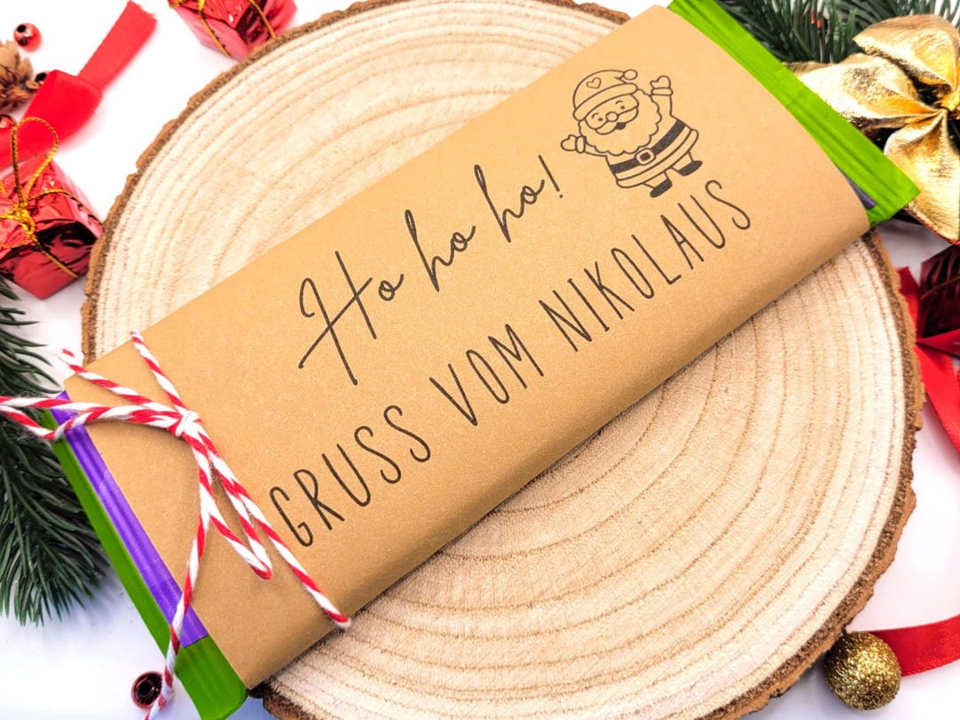 Printable Chocolate Wrapper Template for Santa Claus | Ho Ho Ho ...