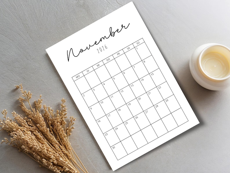 2026 Calendar for Printing and Customizing | Digital Annual Calendar ...