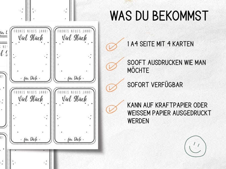Printable Lucky Charm Template, Printable Lucky Charm PDF, New Year's ...
