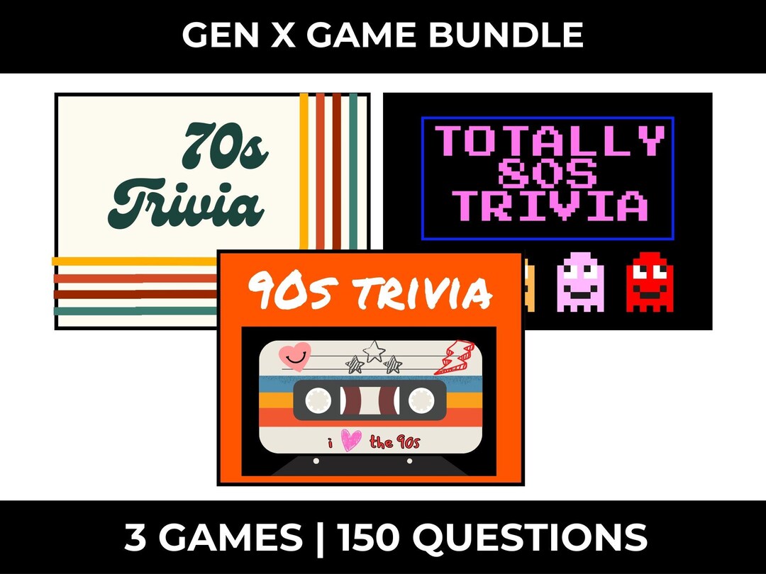 GEN X TRIVIA Powerpoint Game Bundle Pub Trivia Slides for Adults Class ...