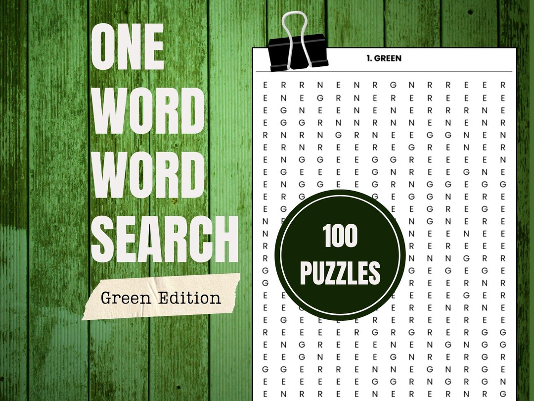 WORD SEARCH BUNDLE: One Word Green Edition | Green Themed Printable ...