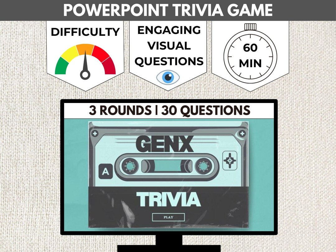 GENERATION X TRIVIA Powerpoint Game 80s Trivia Slides for Adult Gen X ...