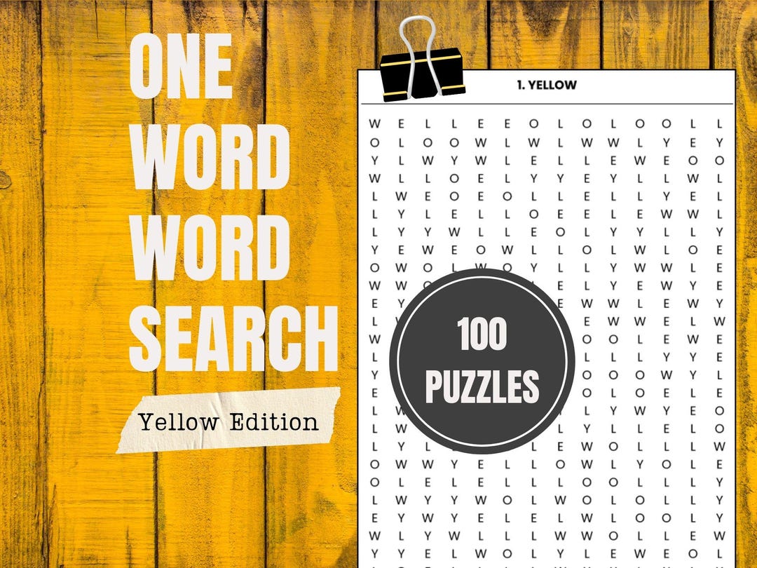 WORD SEARCH BUNDLE: One Word Yellow Edition | Yellow Themed Printable ...
