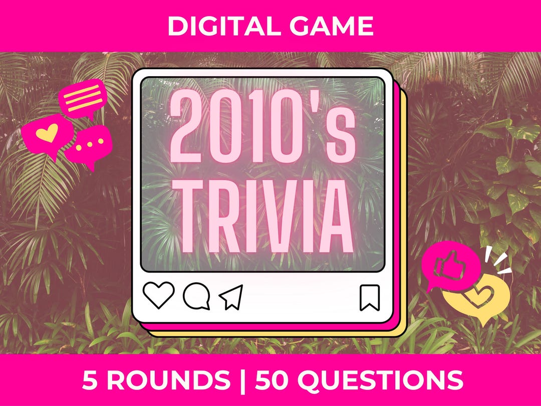 2010s MILLENNIAL PUB TRIVIA Night Game 40th Birthday Trivia Game With ...